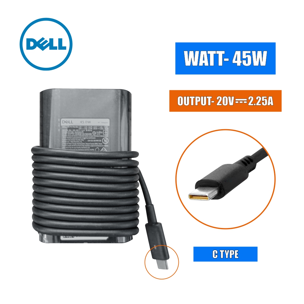 Genuine Adapter For Dell 45W 20 Volt 2.25Amp Type C - Lapking