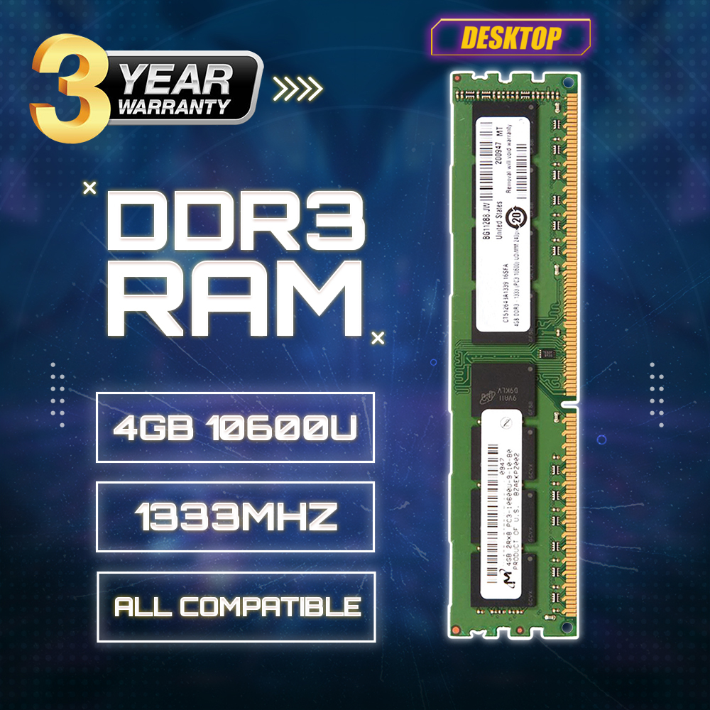 Refurbished Desktop Ram 4GB DDR3 1333MHz 10600 - Lapking